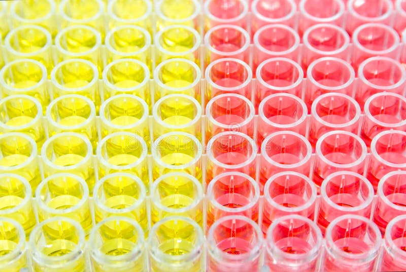 Red and Yellow solution stock photo. Image of pipette - 62553130