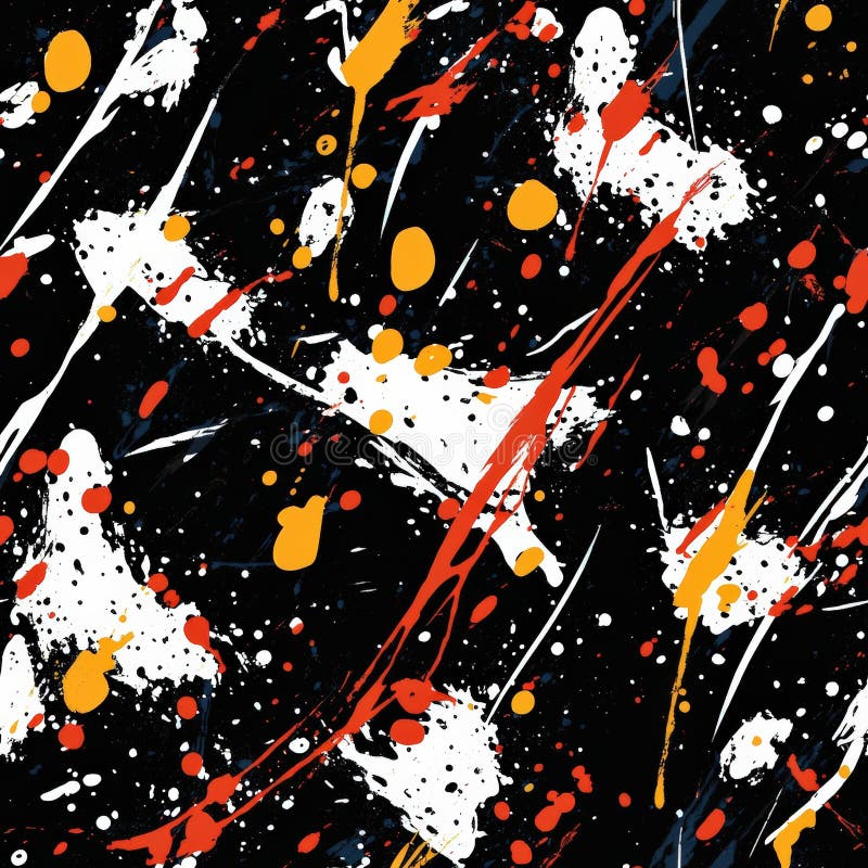 Red and Yellow Splatter Pattern on Dark Background Stock Image - Image ...