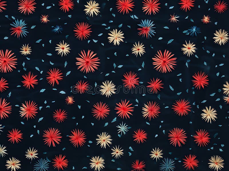 Red and Yellow Starburst Pattern on Dark Background Stock Illustration ...