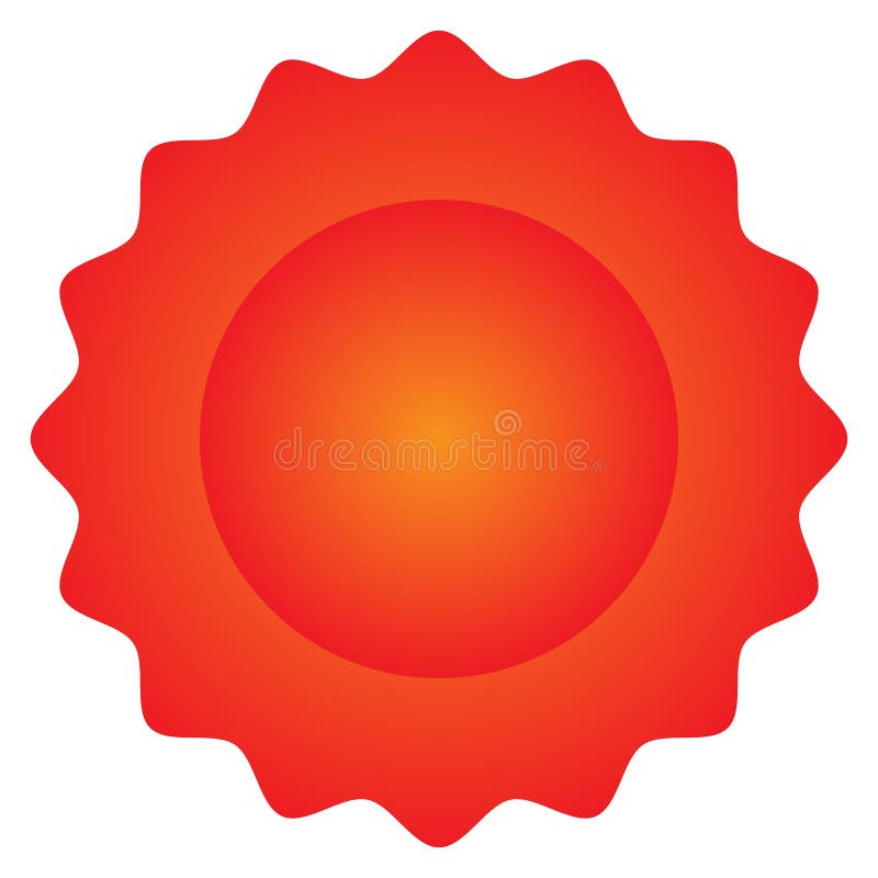 Red Yellow Sun Gradient Sunset Rise Isolated on White Background Vector ...