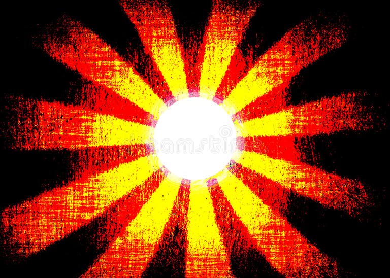 Red and yellow sunburst stock illustration. Illustration of white ...