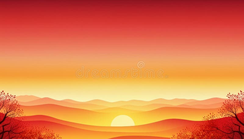 Red and Yellow Sunset Gradient Background with Blurred Ombre Effect ...