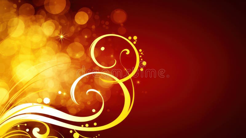 A Red and Yellow Swirls and Lights Stock Illustration - Illustration of ...
