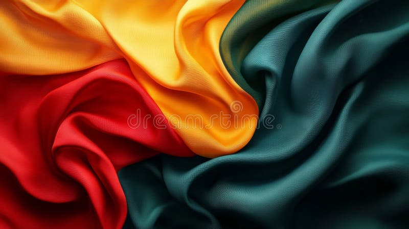 Red Yellow and Teal Silk Fabric Texture Background Stock Illustration ...