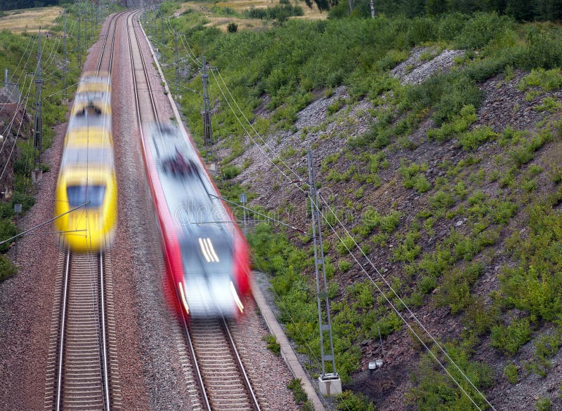 Red and yellow train stock image. Image of technology - 20525835