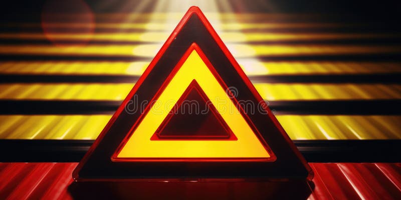 Red and Yellow Triangle with a Black Border Stock Photo - Image of neon ...