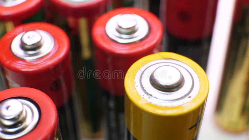 Old Used Batteries Type D Rotate in a Circle Stock Video - Video of ...