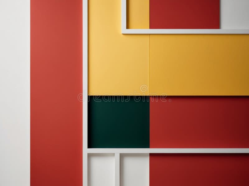 Red Yellow Visual Composition Featuring Dark Green Background. Stock ...