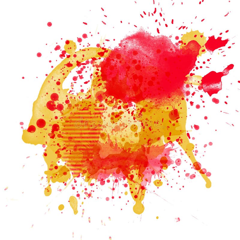 Red and Yellow Watercolor Spot, Blob, Ink Splat Brush Effect, Splash ... Red and Yellow Watercolor Spot, Blob, Ink Splat Brush Effect, Splash ...