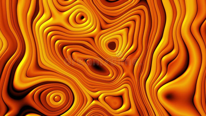 Red-yellow Wavy Abstract Surface. Close-up of a Shiny Smooth Wave ...