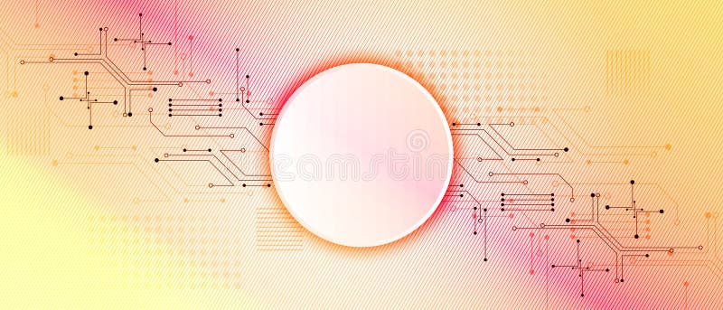 Red, Yellow and White Abstract Technology Background Stock Illustration ...