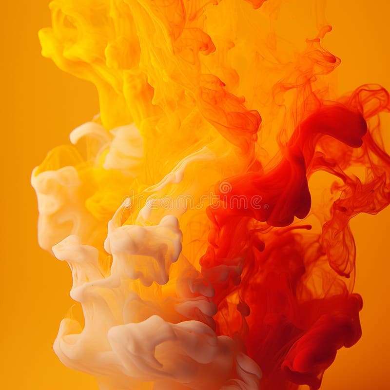 Red Yellow White Paint in Water Diffusion Wallpaper Stock Image - Image ...