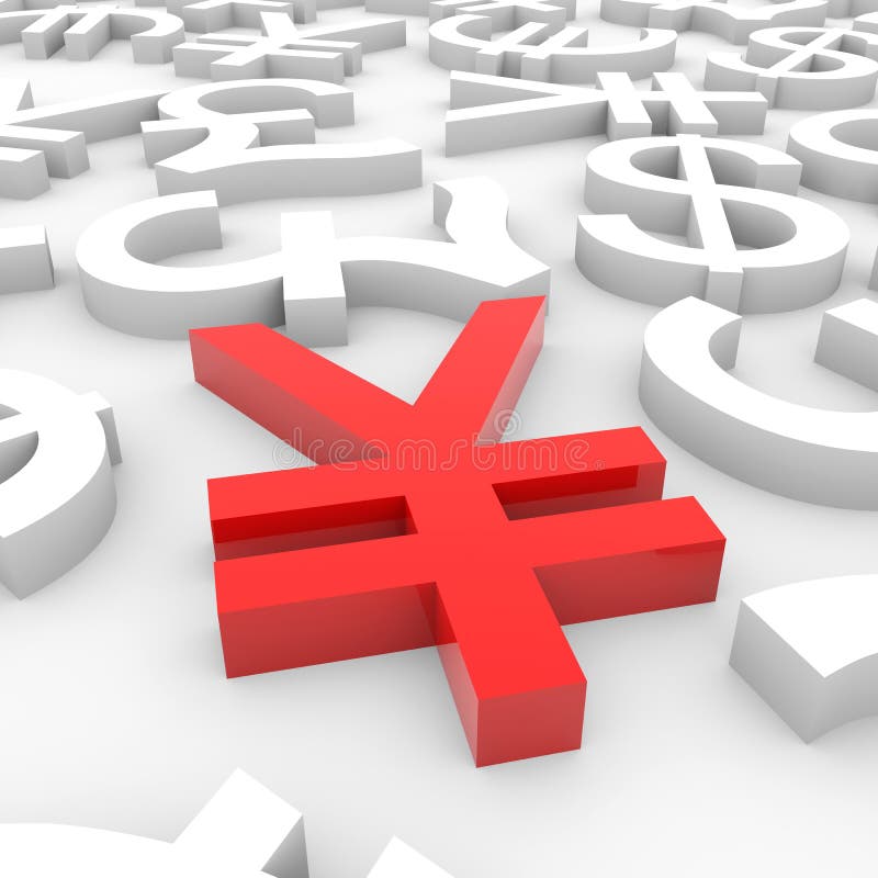 Red Pound Sign Around Another Currency Signs. Stock Illustration ...