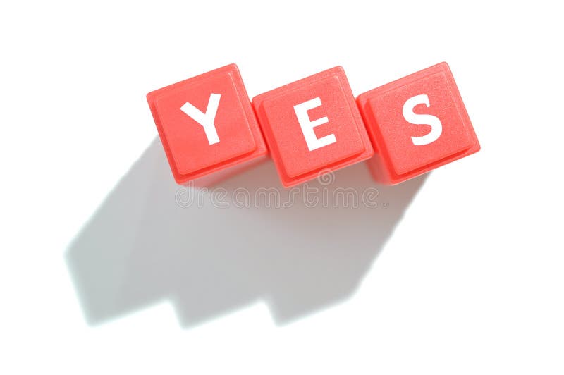 Red yes isolated stock image. Image of learn, wood, inspiration - 27327315