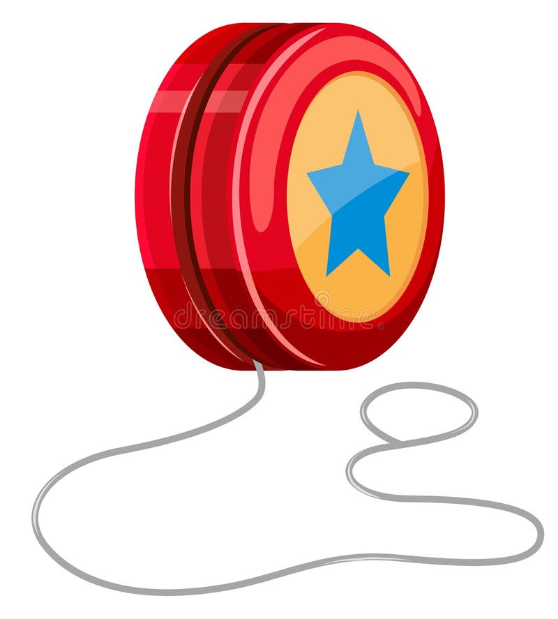Red Yo-yo with White String Stock Vector - Illustration of loop, star ...