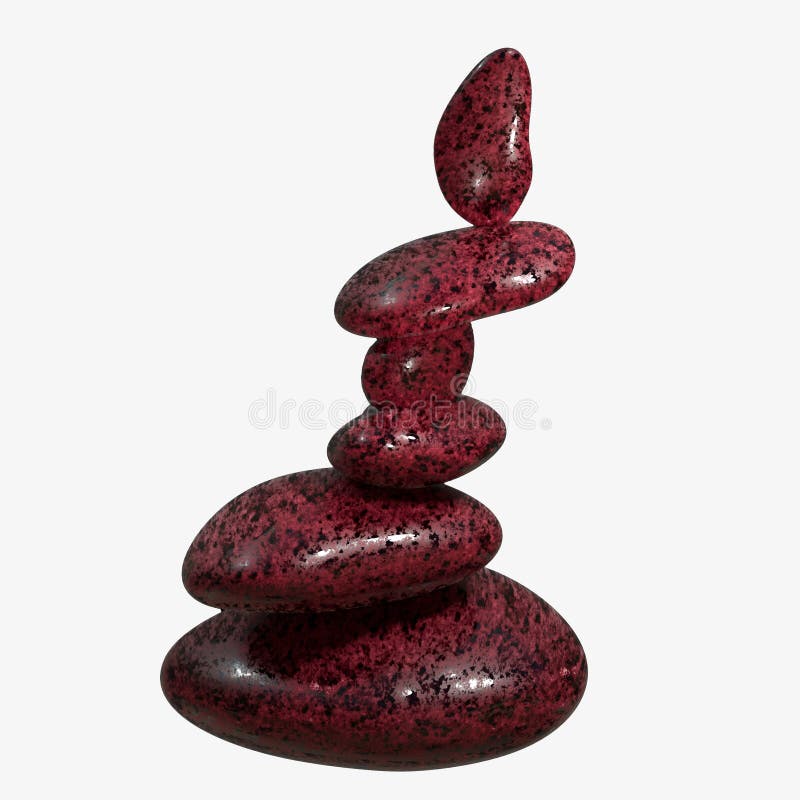 Red Zen Stones 3d Rendering Stock Illustration - Illustration of ...