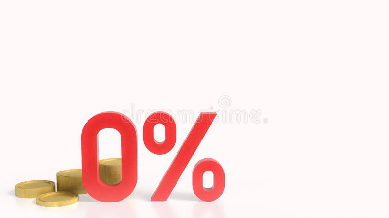 The Red Zero Percent for Business Concept 3d Rendering Stock ...
