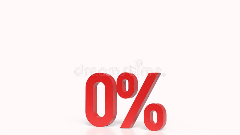 The Red Zero Percent for Business Concept 3d Rendering Stock ...