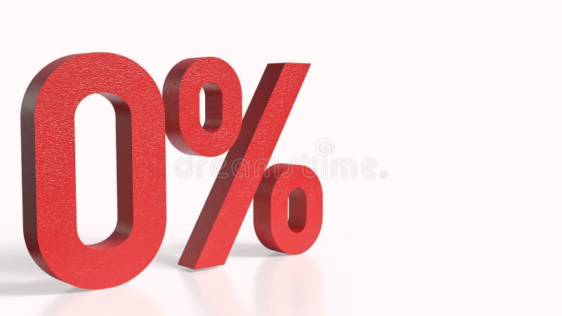 The Red Zero Percent for Business Concept 3d Rendering Stock ...