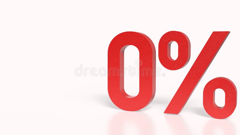 The Red Zero Percent for Business Concept 3d Rendering Stock ...