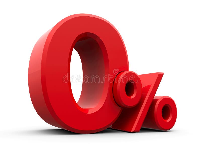 Red Zero Percent sign stock illustration. Illustration of payment ...