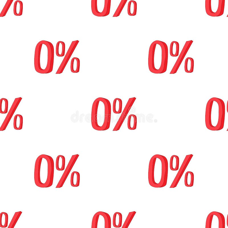 Red Zero Percent Sign Pattern Seamless Vector Stock Vector ...