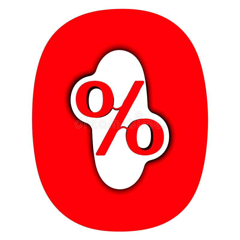 Red zero percentage stock illustration. Illustration of sale - 138677531