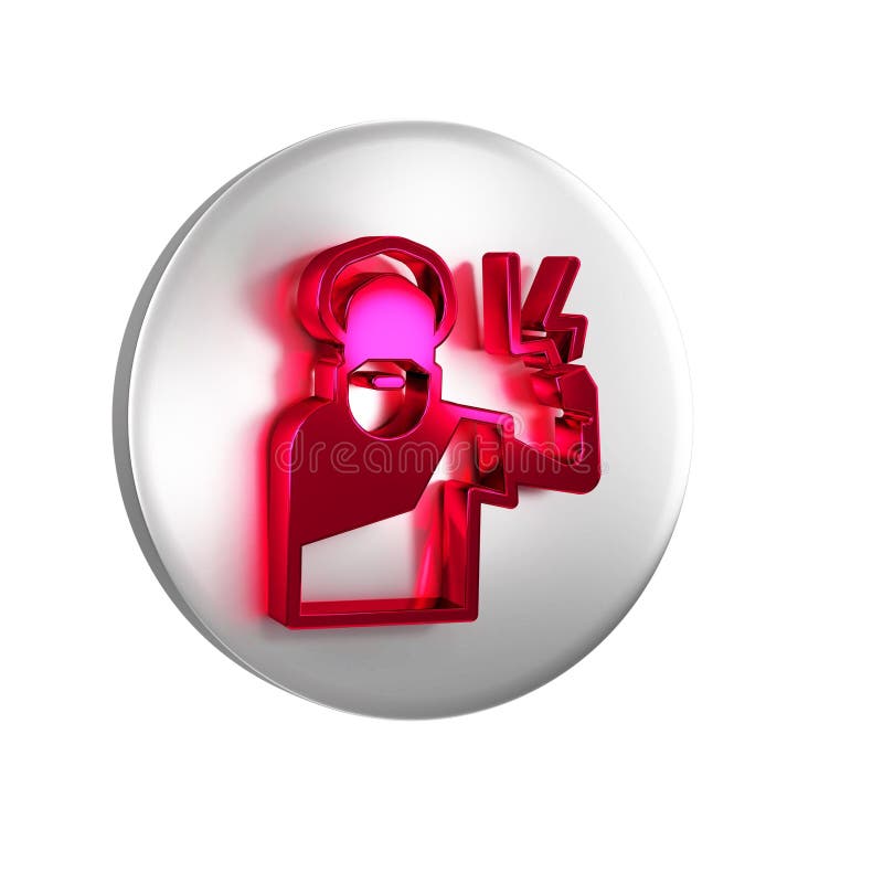 Red Zeus Icon Isolated on Transparent Background. Greek God. God of ...