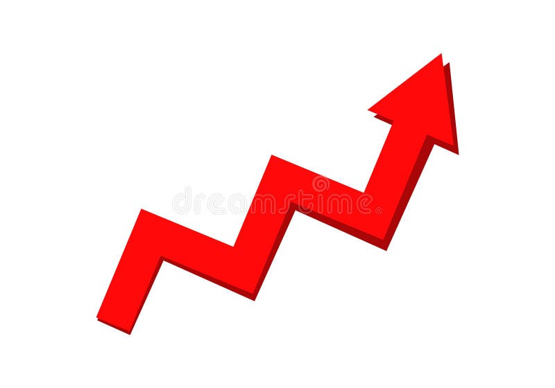Red Zigzag Arrow Pointing Upward Symbolizing Growth and Success Stock ...