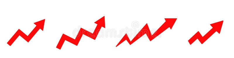 Red Zigzag Arrows Indicating Upward Trend and Growth Stock Vector ...