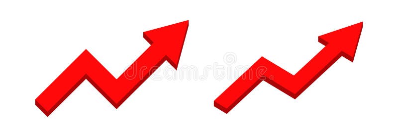Red Zigzag Arrows Pointing Upward Representing Growth Stock Vector ...