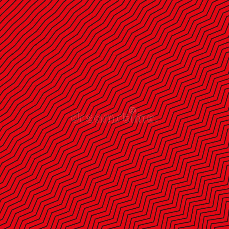 Red Zigzag Pattern. Abstract Wavy Lines. Bold Geometric Design. Vector ...