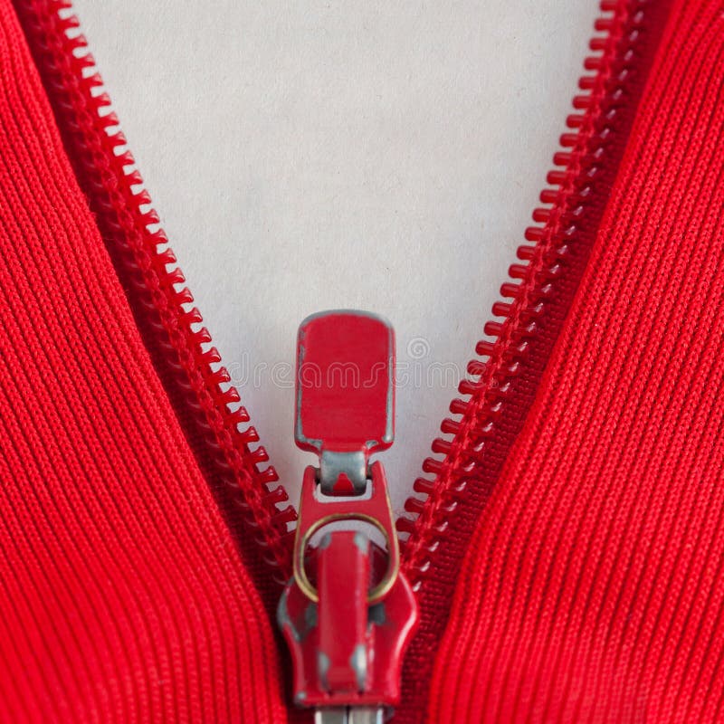 Red Zipper stock image. Image of metallic, together, half - 4934467