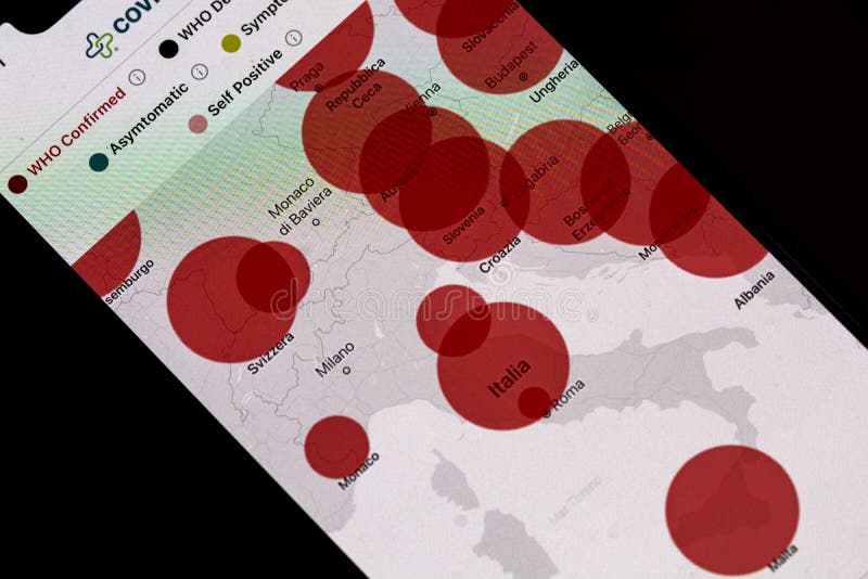 Italy Red Zone Map Covid 19 Stock Image - Image of jonson, rome: 213017201