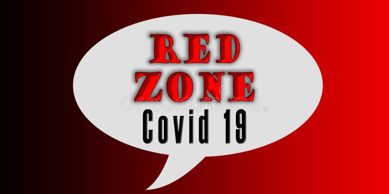 Red Zone Sign Board for Covid 19 Virus Stock Illustration ...