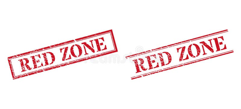 RED ZONE Textured Rubber Seal Stamps with Double Rectangle Frame Stock ...