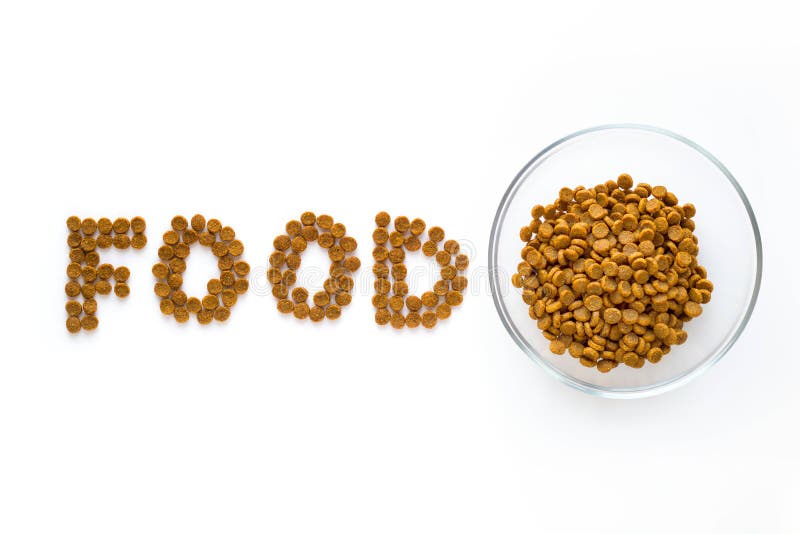 Redacte La Marca De La COMIDA Hecha De La Comida Seca Con El Cuenco ...