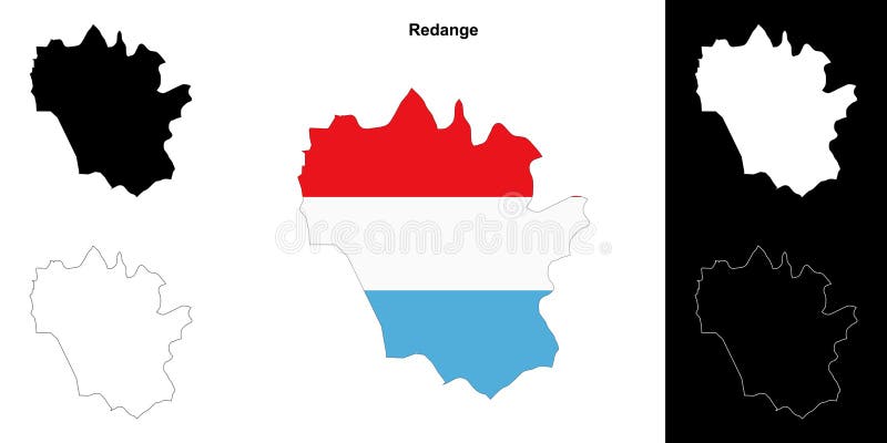 Redange outline map stock vector. Illustration of isolated - 334990097