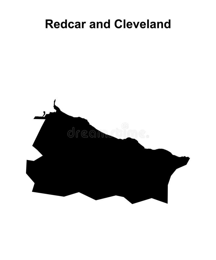 Redcar and Cleveland Outline Map Stock Vector - Illustration of united ...