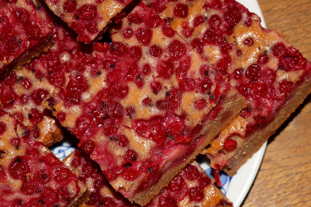 Redcurrant Pie stock image. Image of drizzle, flapjack - 95930311