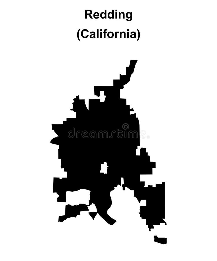 Redding outline map stock illustration. Illustration of boundary ...