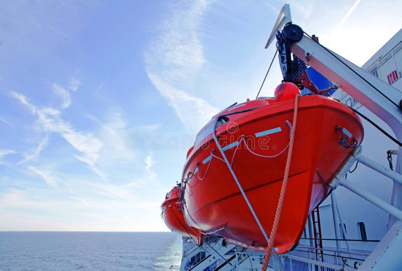 Reddingsboot Op Een Veerboot Stock Afbeelding - Image of reddingsboot ...