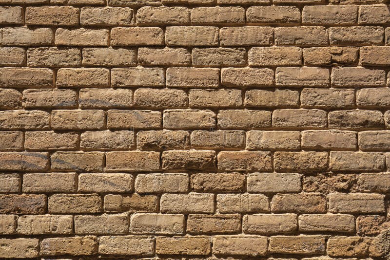 Reddish Brown Rectangular Clay Brick Wall of an Old House Stock Photo ...