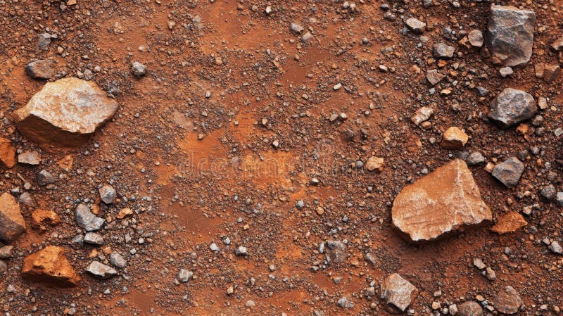Reddish Brown Soil Texture with Scattered Rocks Stock Photo - Image of ...