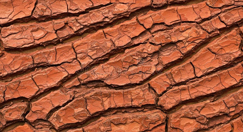 Cedar Tree Bark Texture with Irregular Cracks and Layered Patterns in ...