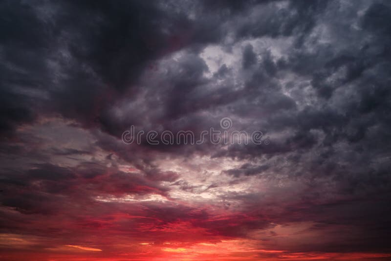 Reddish Dramatic Sunset or Sunrise Sky Clouds Stock Image - Image of ...