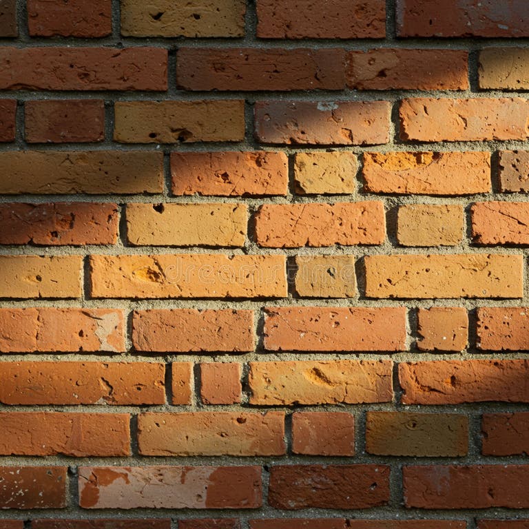 Reddish-orange Bricks Form a Wall, Arranged in a Horizontal Staggered ...