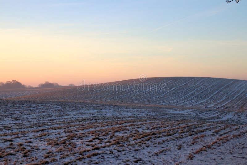 Reddish Tinge in the Snow at Sunrise Stock Image - Image of reddish ...