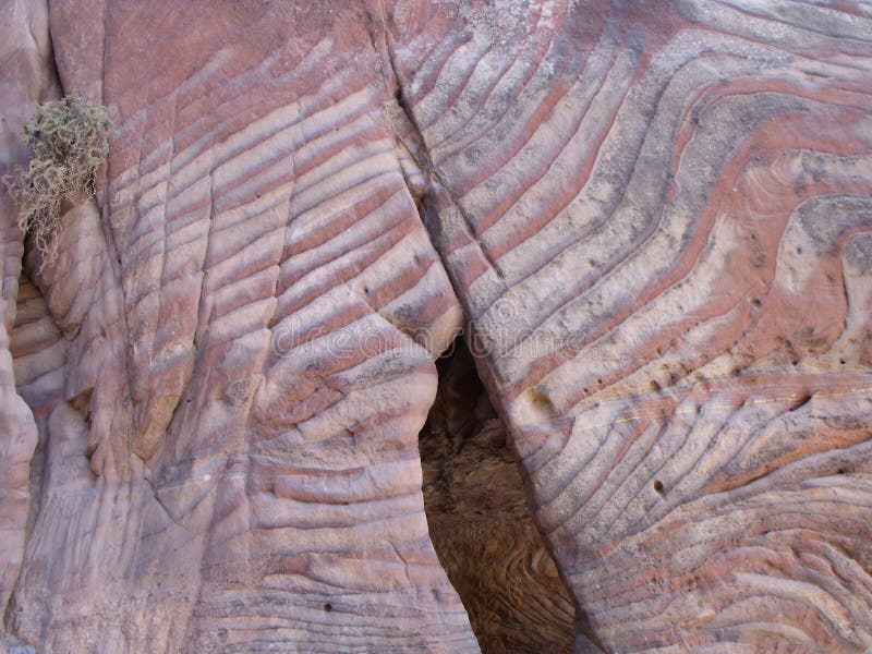 The Reddish Veined Rock of the Mountain in Petra, Jordan Stock Image ...