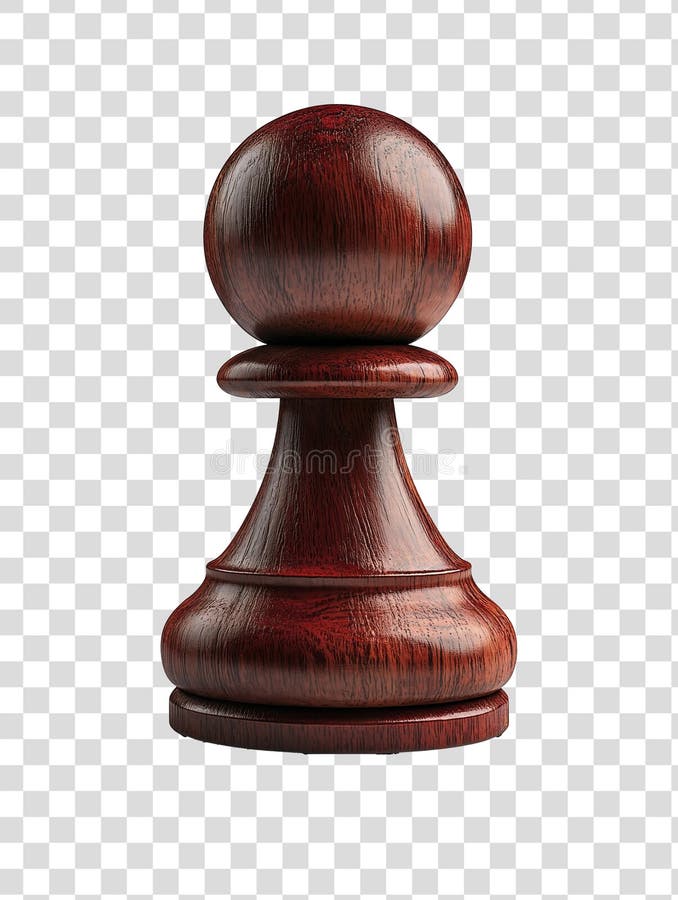 A Reddish Wooden Chess Pawn on a Transparent Background Stock Photo ...